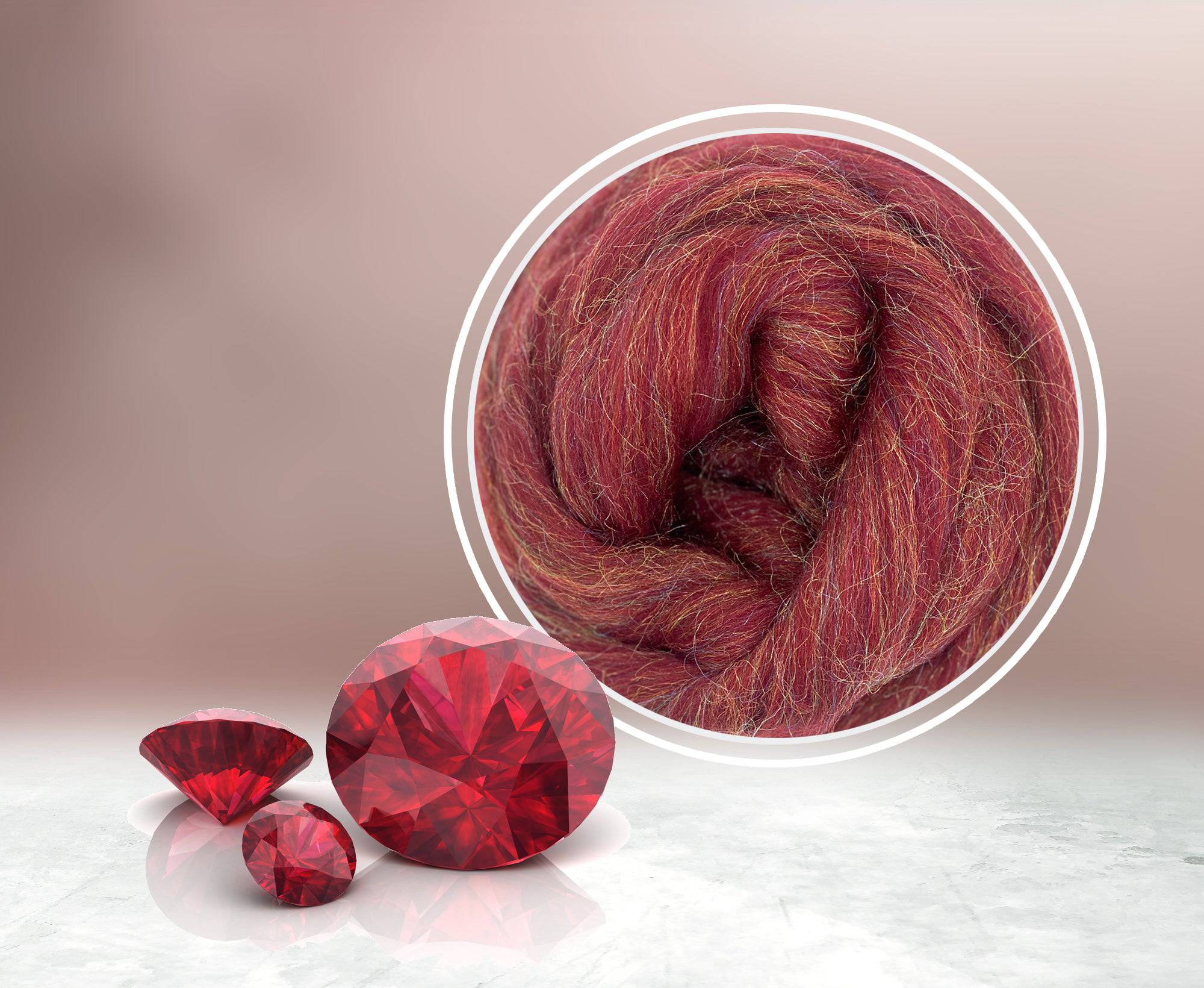 Glitzy Ruby red glitter fibre – World of Wool Trade